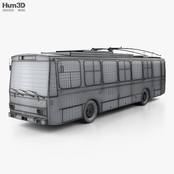 Skoda 14Tr Trolleybus 1982 3D 모델 - 다운로드 버스 on 3DModels.org
