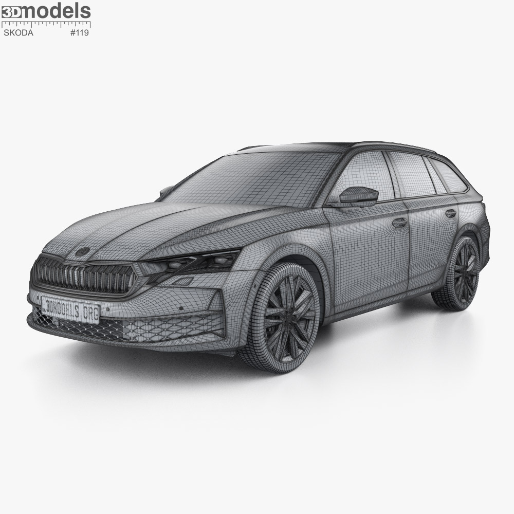 Skoda Octavia combi 2025 3D model - Download Wagon car on 3DModels.org