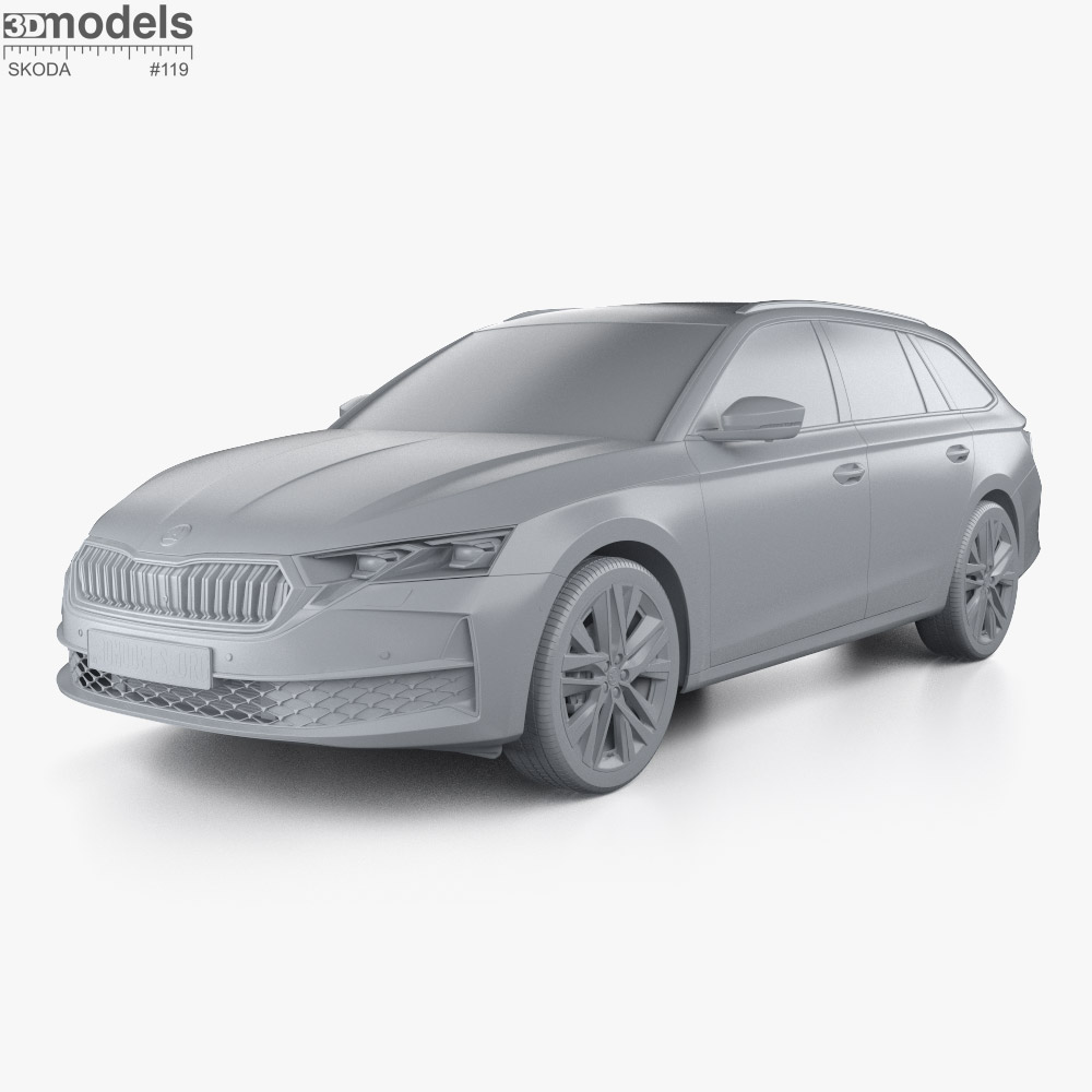Skoda Octavia combi 2025 3D model - Download Wagon car on 3DModels.org