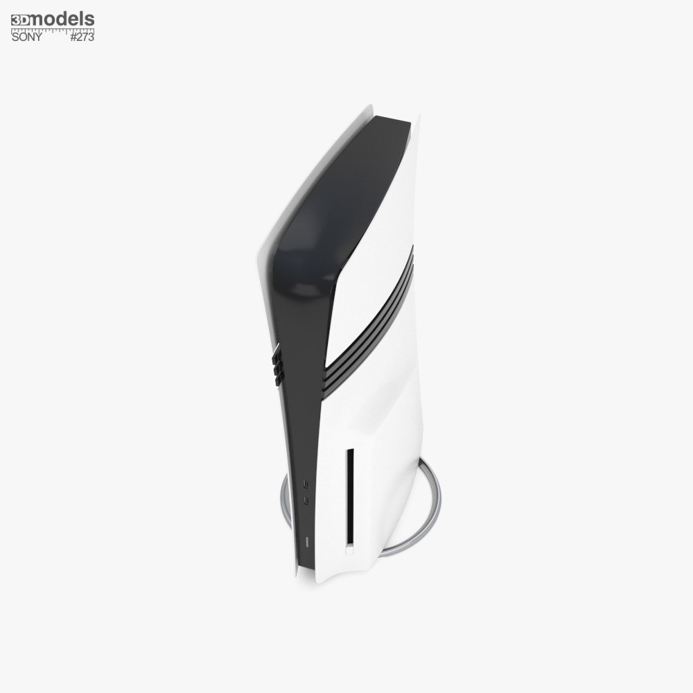 Sony PS5 Pro White with stand 3D model - Download Game Console on ...