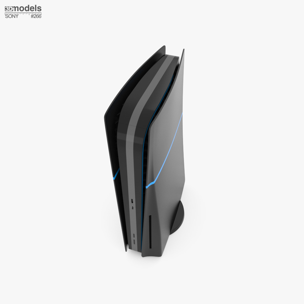 Sony PS5 Pro Black pre 3D 모델 - 다운로드 비디오 게임 콘솔 on 3DModels.org