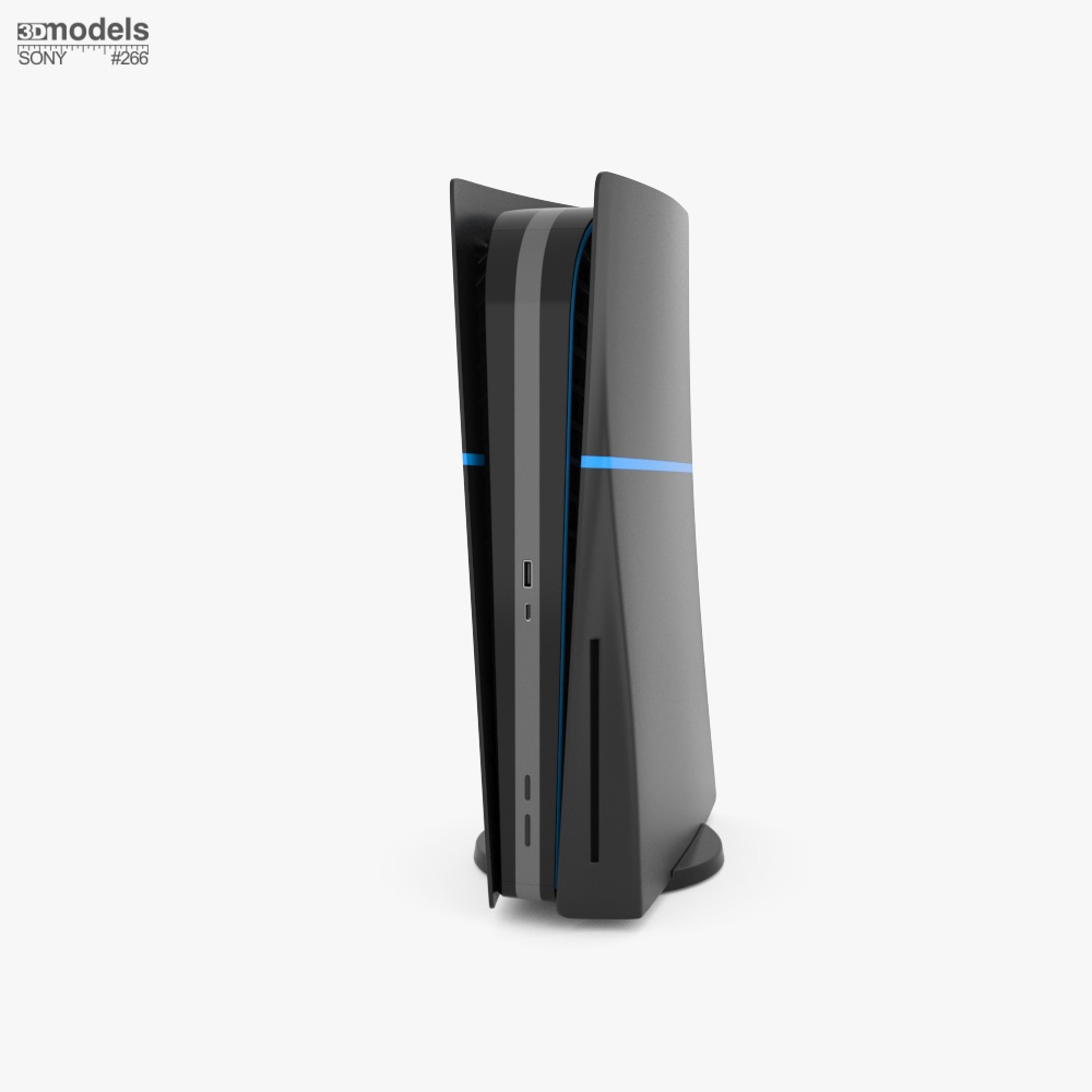 索尼 PS5 Pro 黑色版 3D模型 - 下载 游戏机 开启 3DModels.org