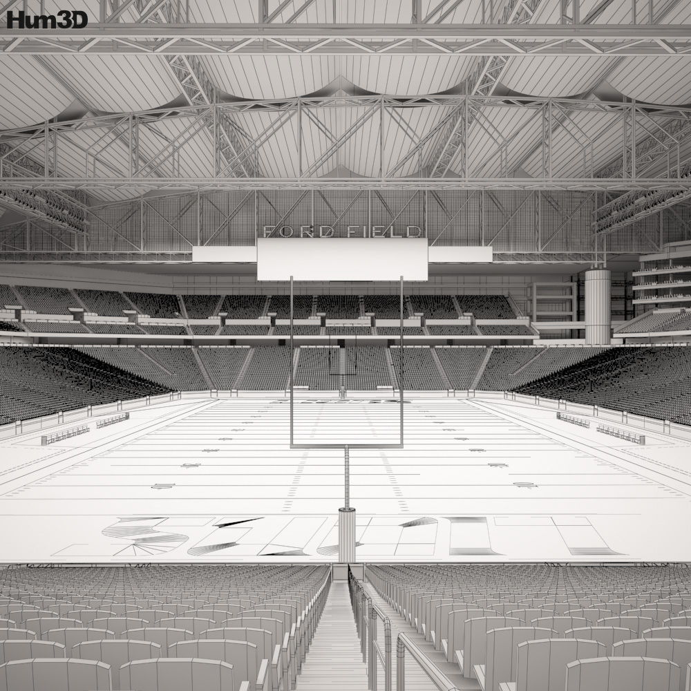 Ford Field 3D model - Download Stadium on 3DModels.org