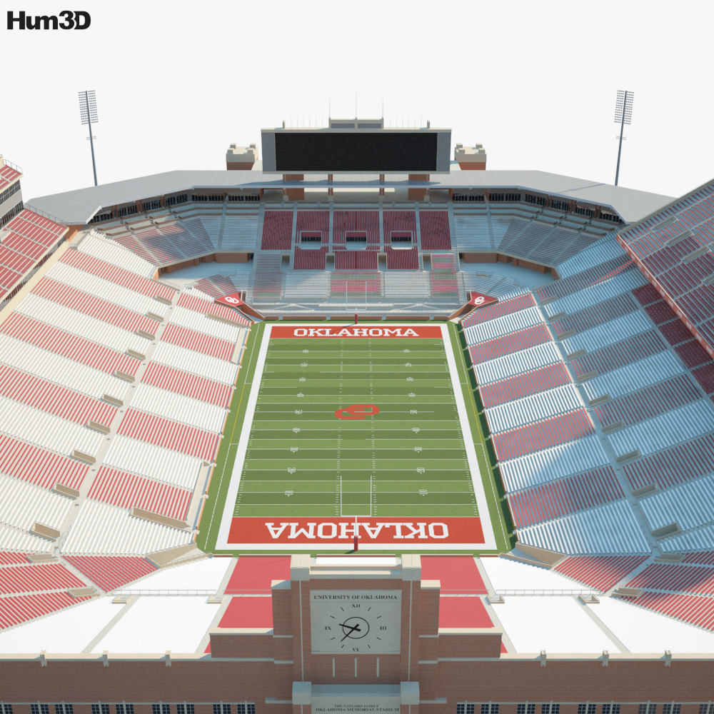 Gaylord Family Oklahoma Memorial Stadium 3D model - Download Stadium on ...