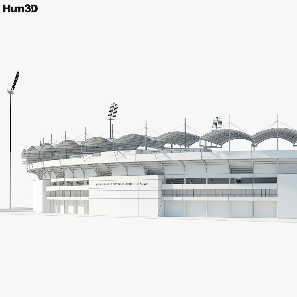 Sher-e-Bangla National Cricket Stadium 3D model - Download Stadium on ...