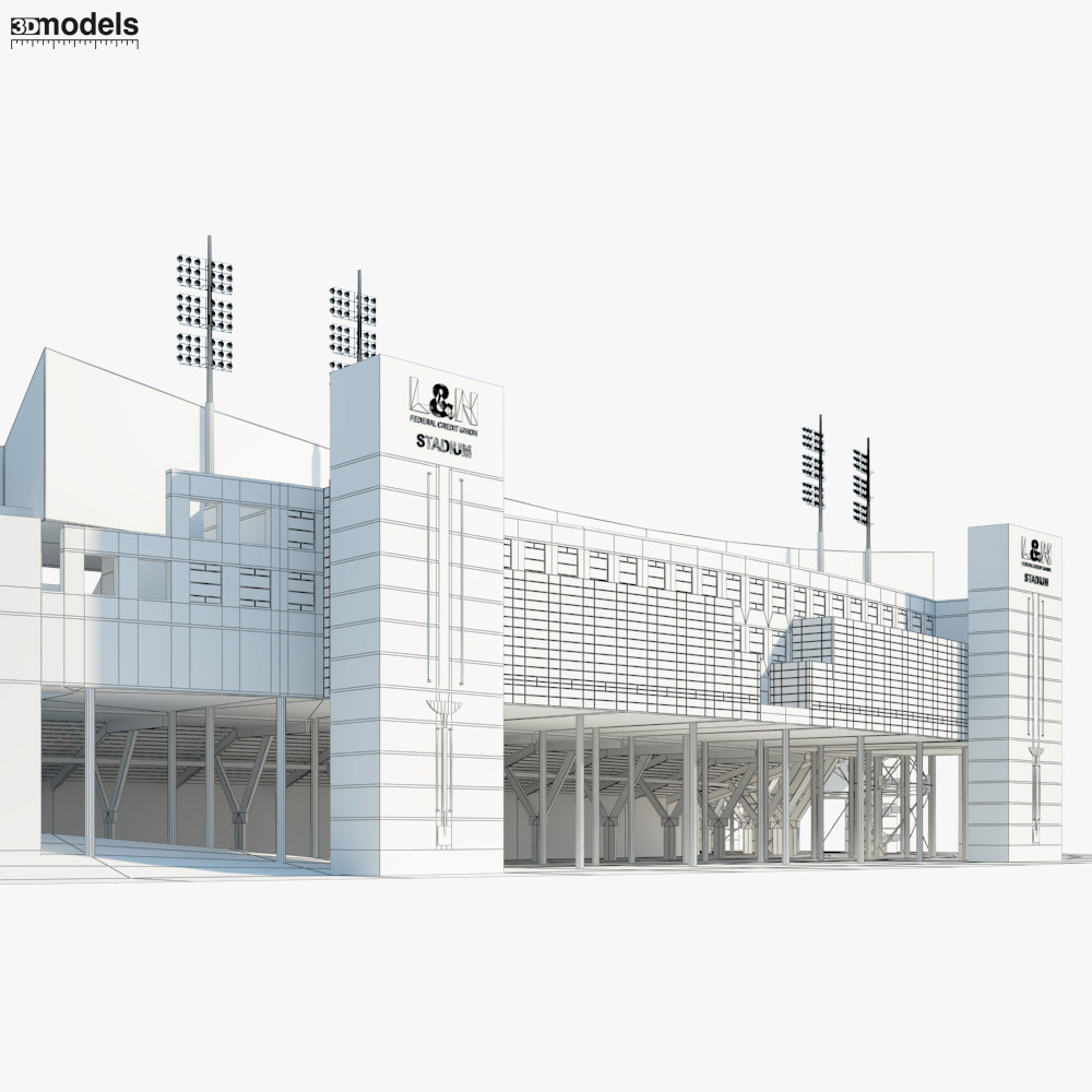 L&N Federal Credit Union Stadium 3D model - Download Stadium on ...