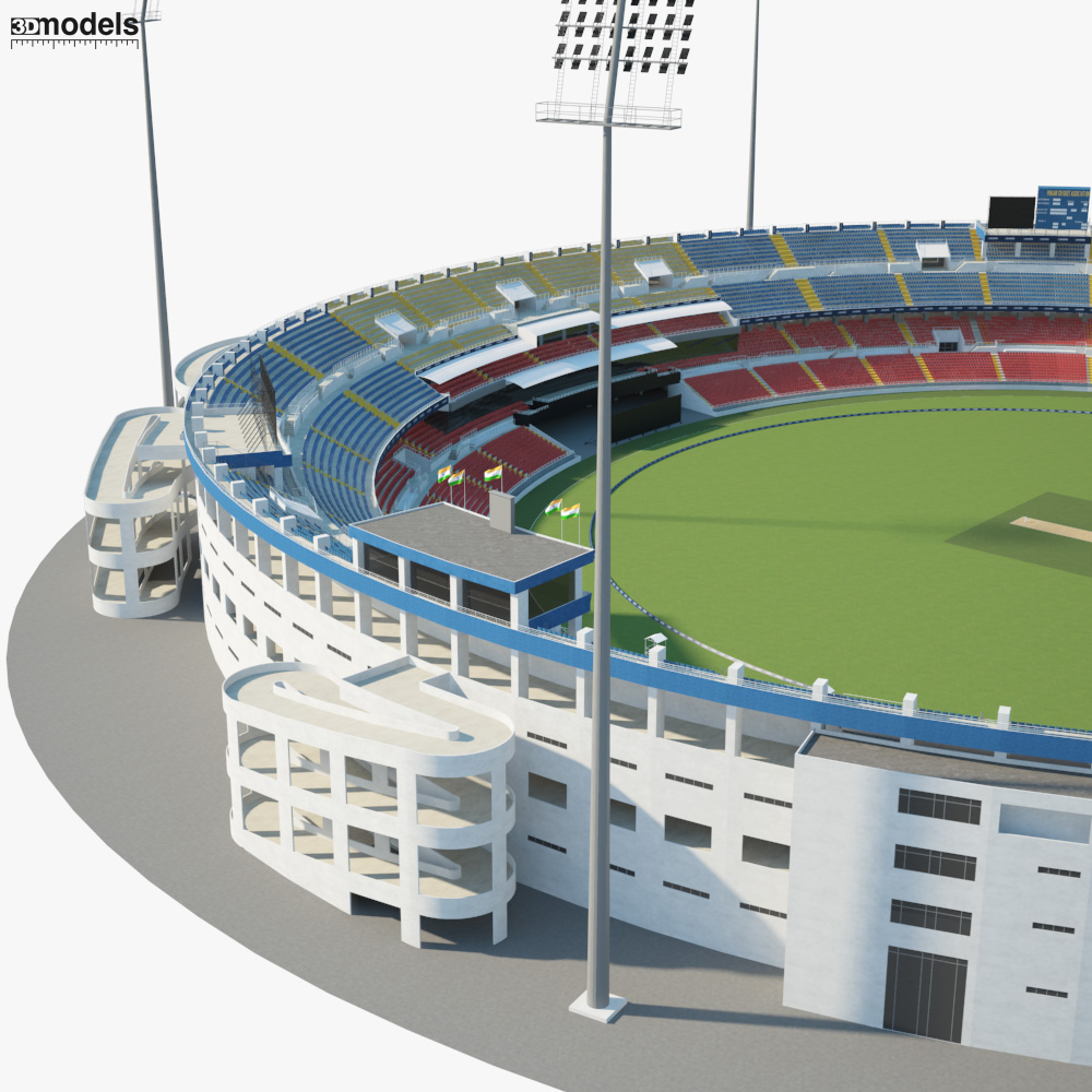 Maharaja Yadavindra Singh Cricket Stadium 3D model - Download Stadium ...