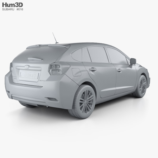 Subaru Impreza hatchback 2015 3D model - Download Hatchback on 3DModels.org