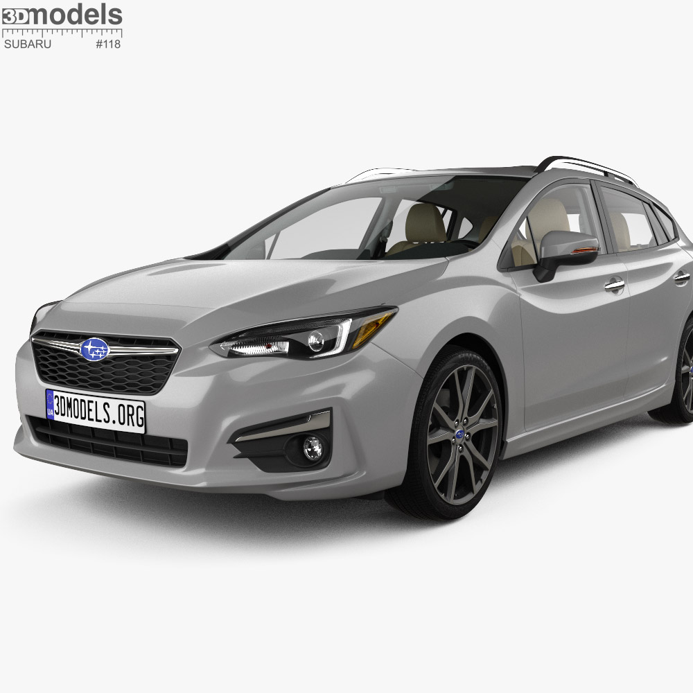 Subaru Impreza 5-door with HQ interior and engine 2019 3D model ...