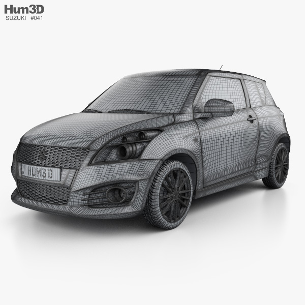 Suzuki Swift Sport hatchback 3-door 2017 3D model - Download Hatchback ...