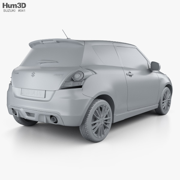 Suzuki Swift Sport hatchback 3-door 2017 3D model - Download Hatchback ...