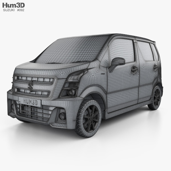 Suzuki Wagon R Stingray hybrid 2021 3D model - Download Van on 3DModels.org