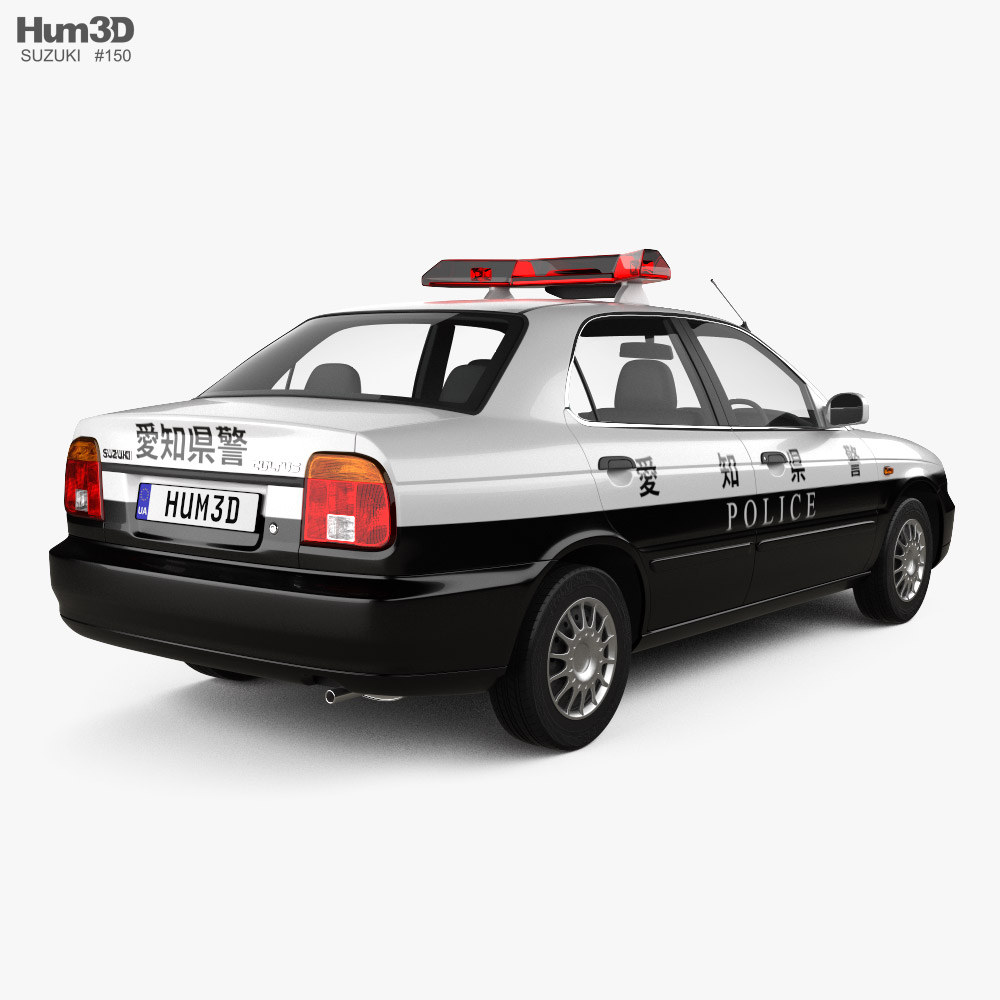 Suzuki Cultus Police sedan 2003 3D model - Download Sedan on 3DModels.org