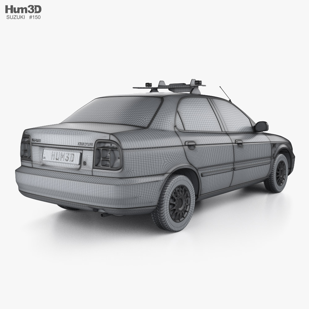 Suzuki Cultus Police sedan 2003 3D model - Download Sedan on 3DModels.org