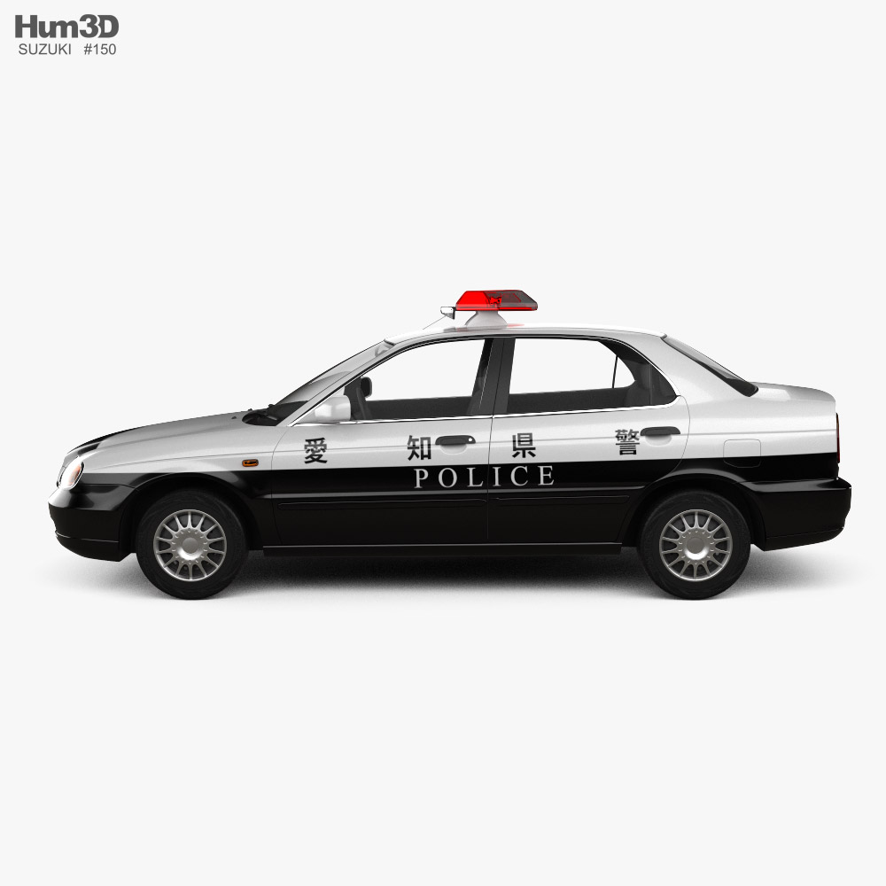 Suzuki Cultus Police sedan 2003 3D model - Download Sedan on 3DModels.org