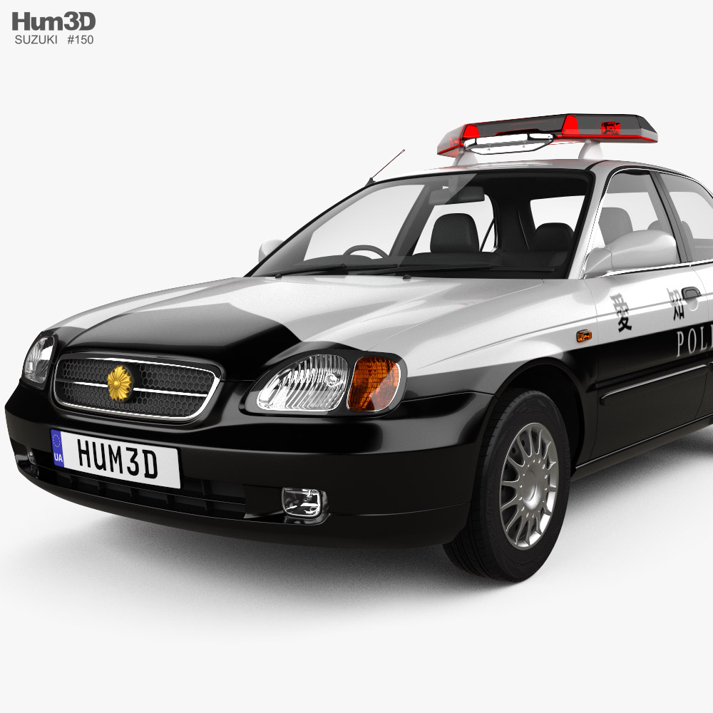 Suzuki Cultus Police sedan 2003 3D model - Download Sedan on 3DModels.org