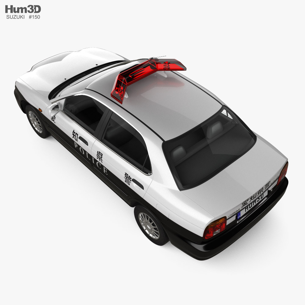 Suzuki Cultus Police sedan 2003 3D model - Download Sedan on 3DModels.org
