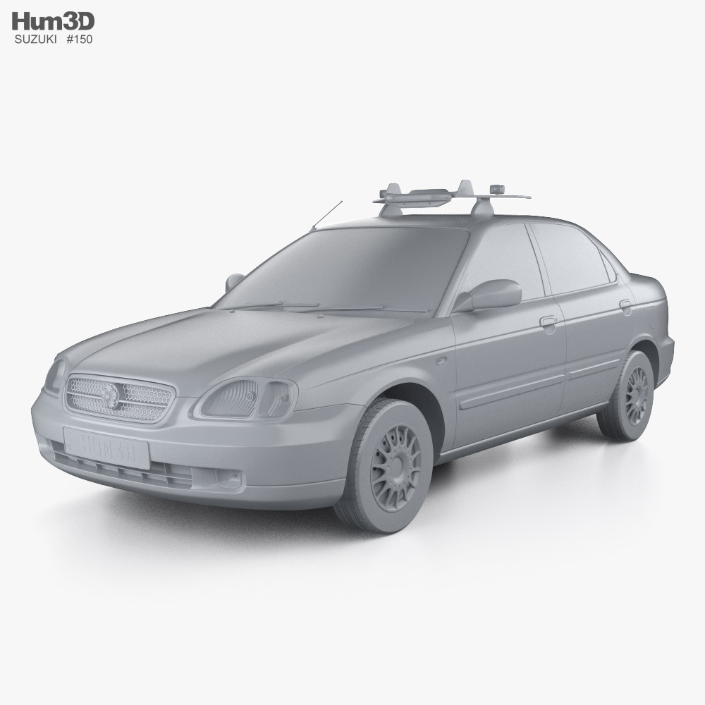 Suzuki Cultus Police sedan 2003 3D model - Download Sedan on 3DModels.org