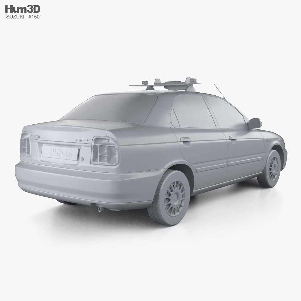 Suzuki Cultus Police sedan 2003 3D model - Download Sedan on 3DModels.org