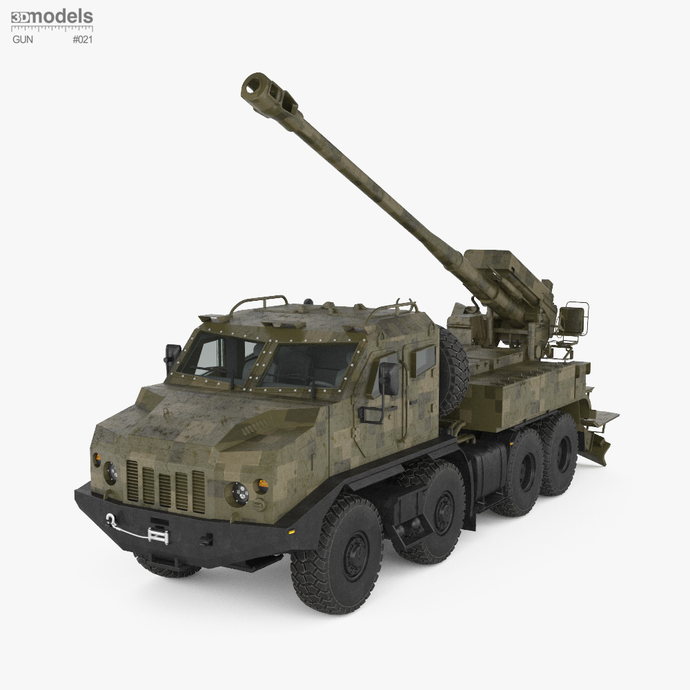 S22 Bohdana 3D model - Download Artillery systems on 3DModels.org