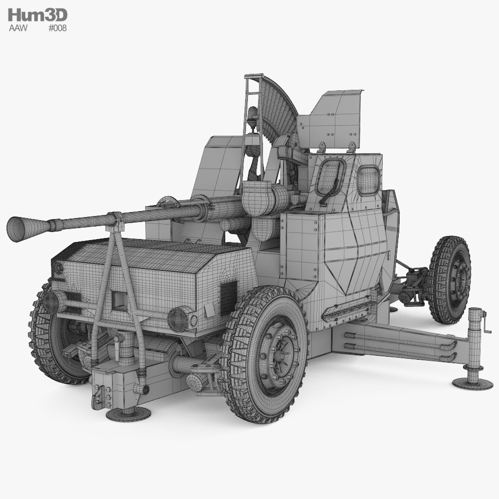 Bofors 40 mm Automatic Gun L 70 3D model - Download Gun on 3DModels.org