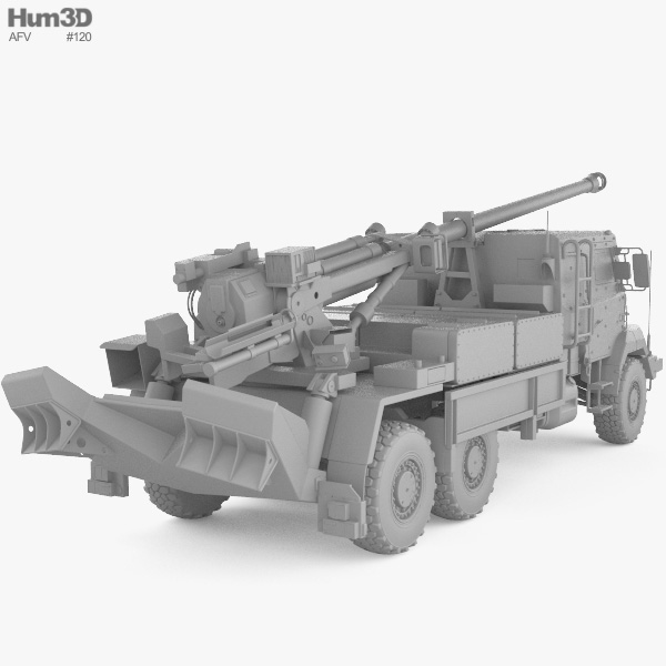CAESAR self-propelled Howitzer 3D model - Download Artillery systems on ...