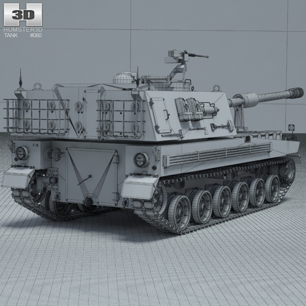 K9 썬더 자주포 3D 모델 - 다운로드 포병 시스템 켜기 3DModels.org