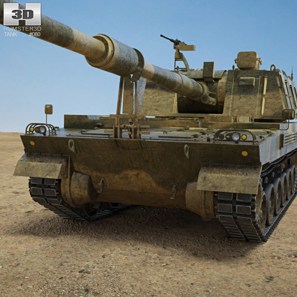 K9 썬더 자주포 3D 모델 - 다운로드 포병 시스템 켜기 3DModels.org