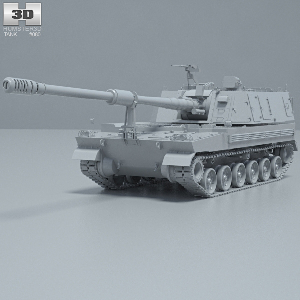 K9 썬더 자주포 3D 모델 - 다운로드 포병 시스템 켜기 3DModels.org