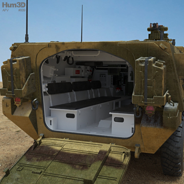 M1126 Stryker ICV 인테리어 가 있는 3D 모델 - 다운로드 전투 차량 on 3DModels.org