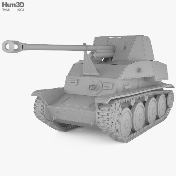 Marder III 구축전차 3D 모델 - 다운로드 전차 on 3DModels.org