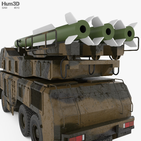 Raad air defence system 3D model - Download Artillery systems on ...