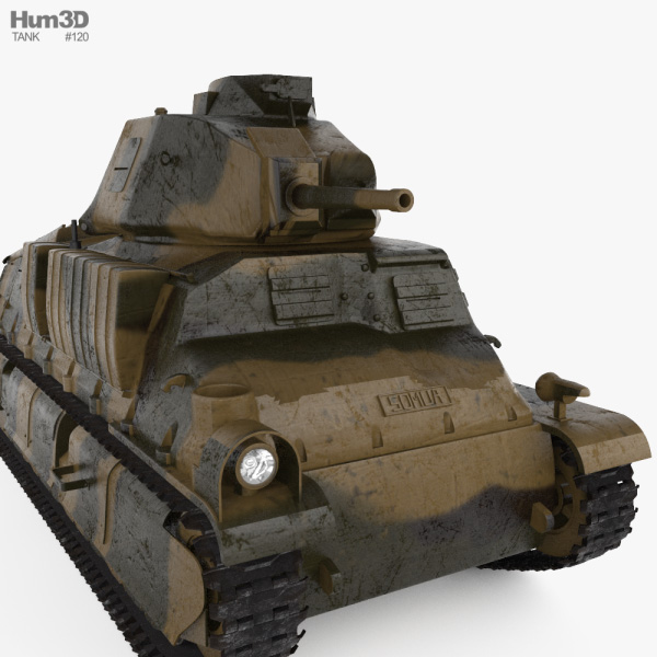 Somua S35 Cavalry Tank 3D model - Download Tank on 3DModels.org