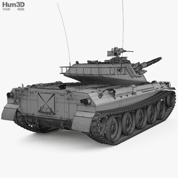 Type 74 Tank 3D model - Download Tank on 3DModels.org