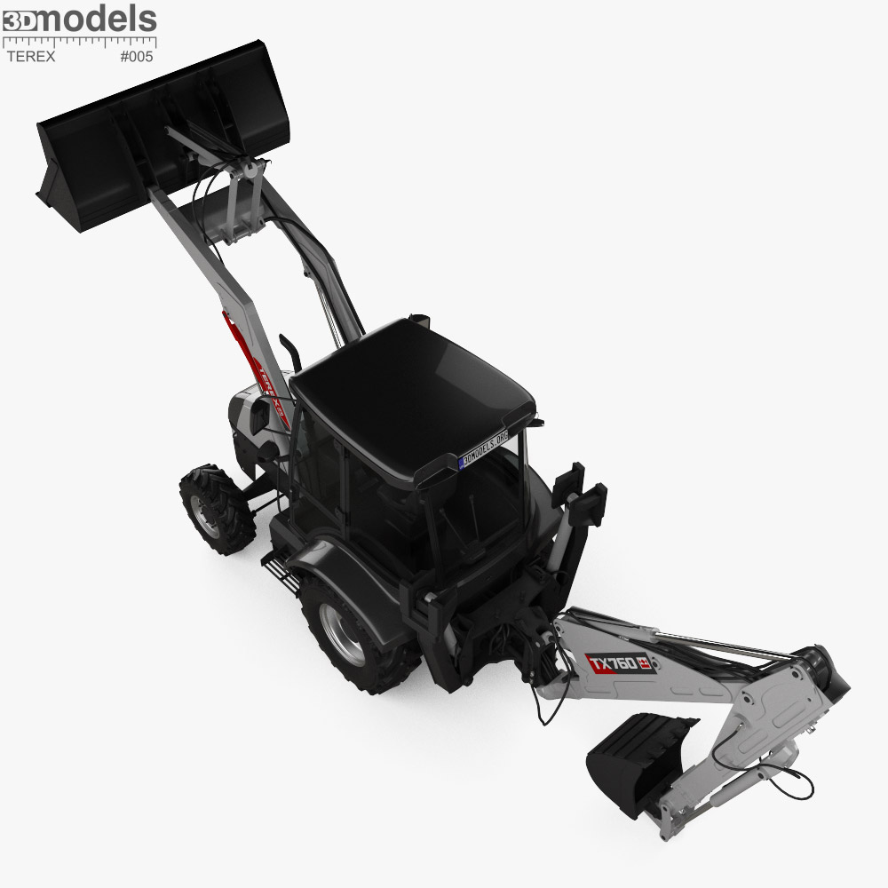 Terex 760 Backhoe Tractor 2004 3D model - Download Tractor on 3DModels.org