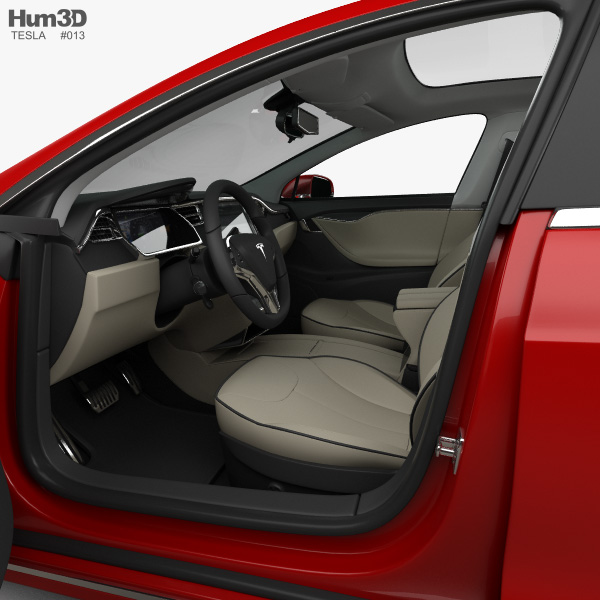 Tesla Model S with HQ interior 2015 3D model - Download Sedan on ...
