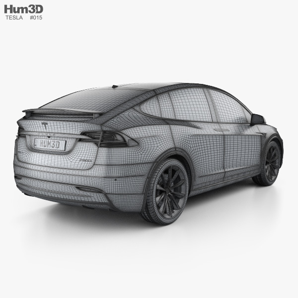 Tesla model X with HQ interior 2020 3D model - Download Crossover SUV ...