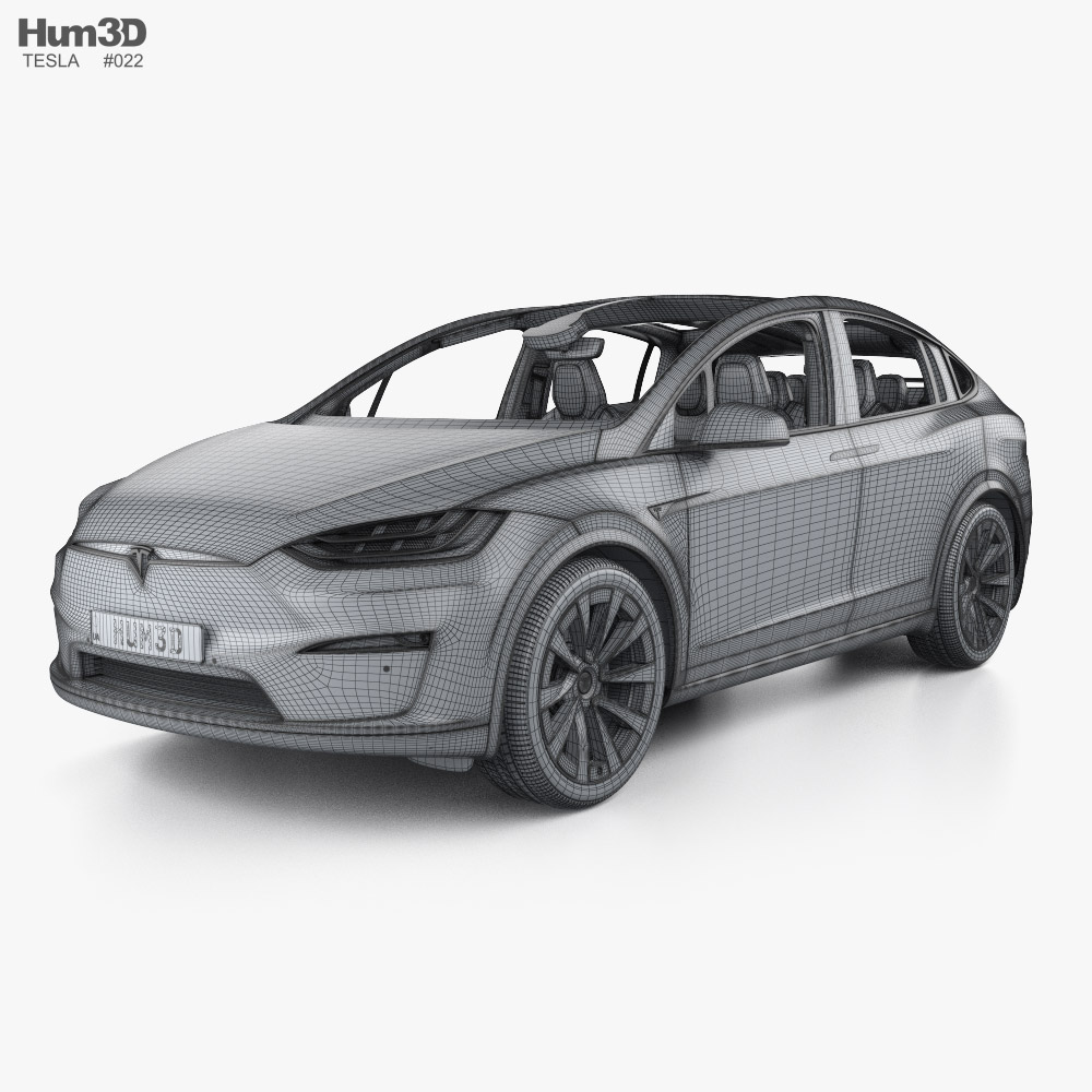 Tesla Model X with HQ interior 2024 3D model - Download Crossover SUV ...