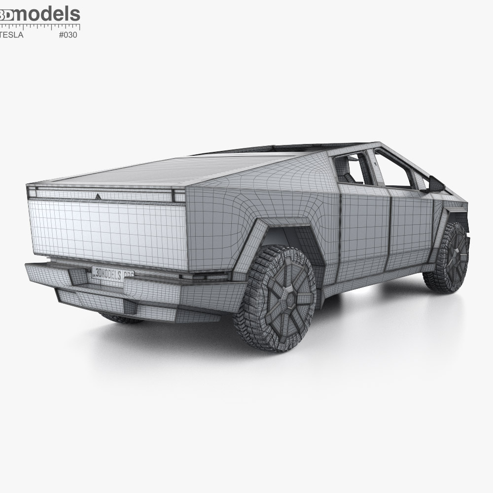 Tesla Cybertruck with HQ interior 2025 3D model - Download Pickup on ...