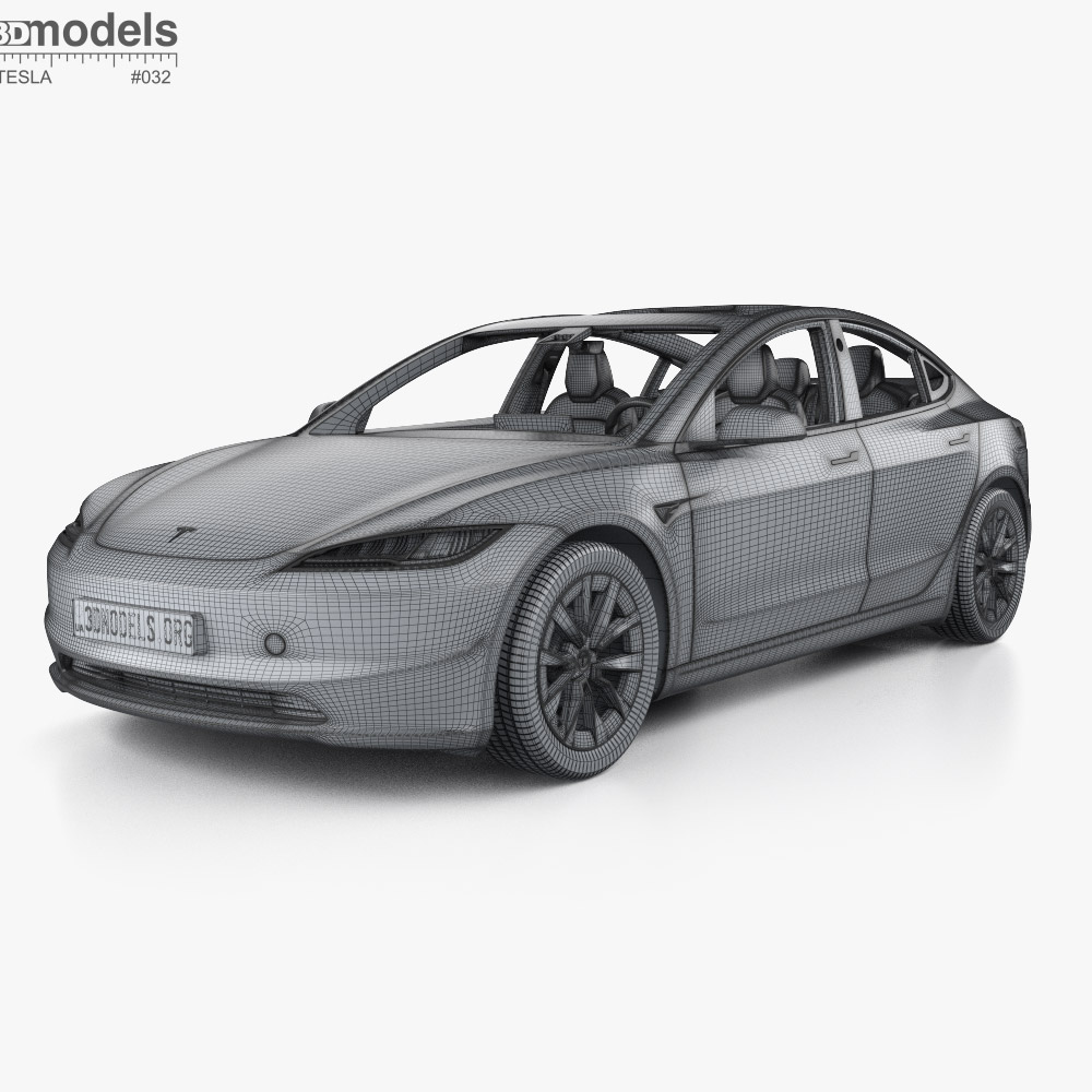 Tesla Model 3 Performance with HQ interior 2025 3D model - Download ...
