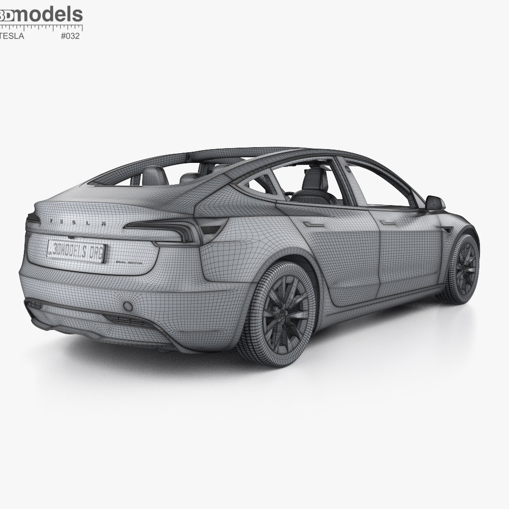 Tesla Model 3 Performance with HQ interior 2025 3D model - Download ...