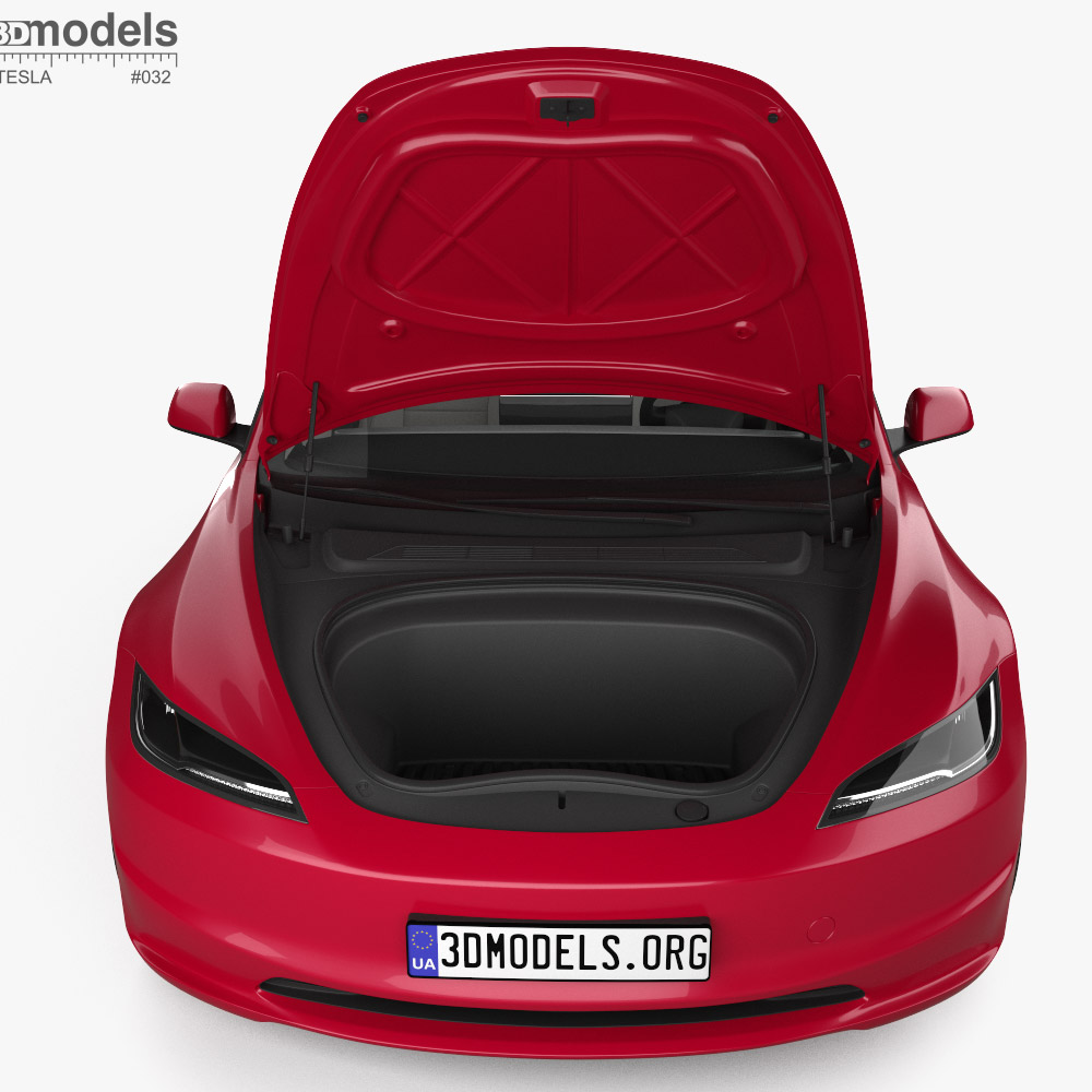 Tesla Model 3 Performance 인테리어 가 있는 2025 3D 모델 - 다운로드 Sedan on 3DModels.org