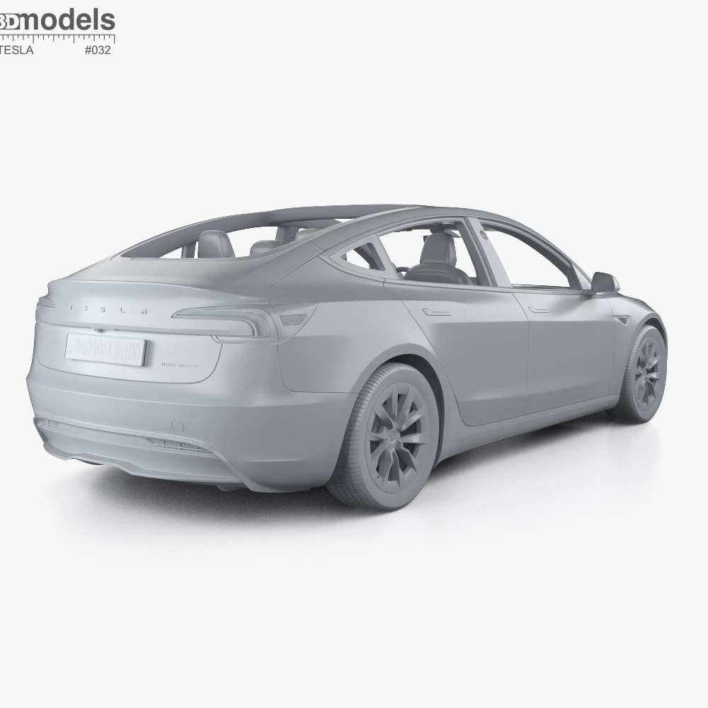 Tesla Model 3 Performance with HQ interior 2025 3D model - Download ...