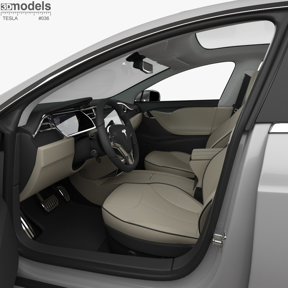 Tesla Model S P90D with HQ interior and engine 2019 3D model - Download ...