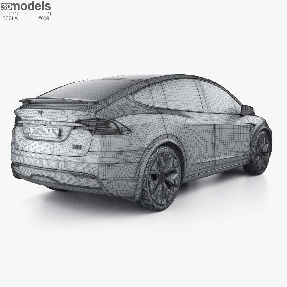 Tesla Model X Plaid 2025 3D model - Download Crossover SUV on 3DModels.org