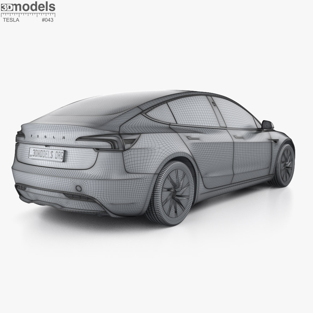 Tesla Model 3 Standard 2026 Modèle 3D - Télécharger Sedan on 3DModels.org