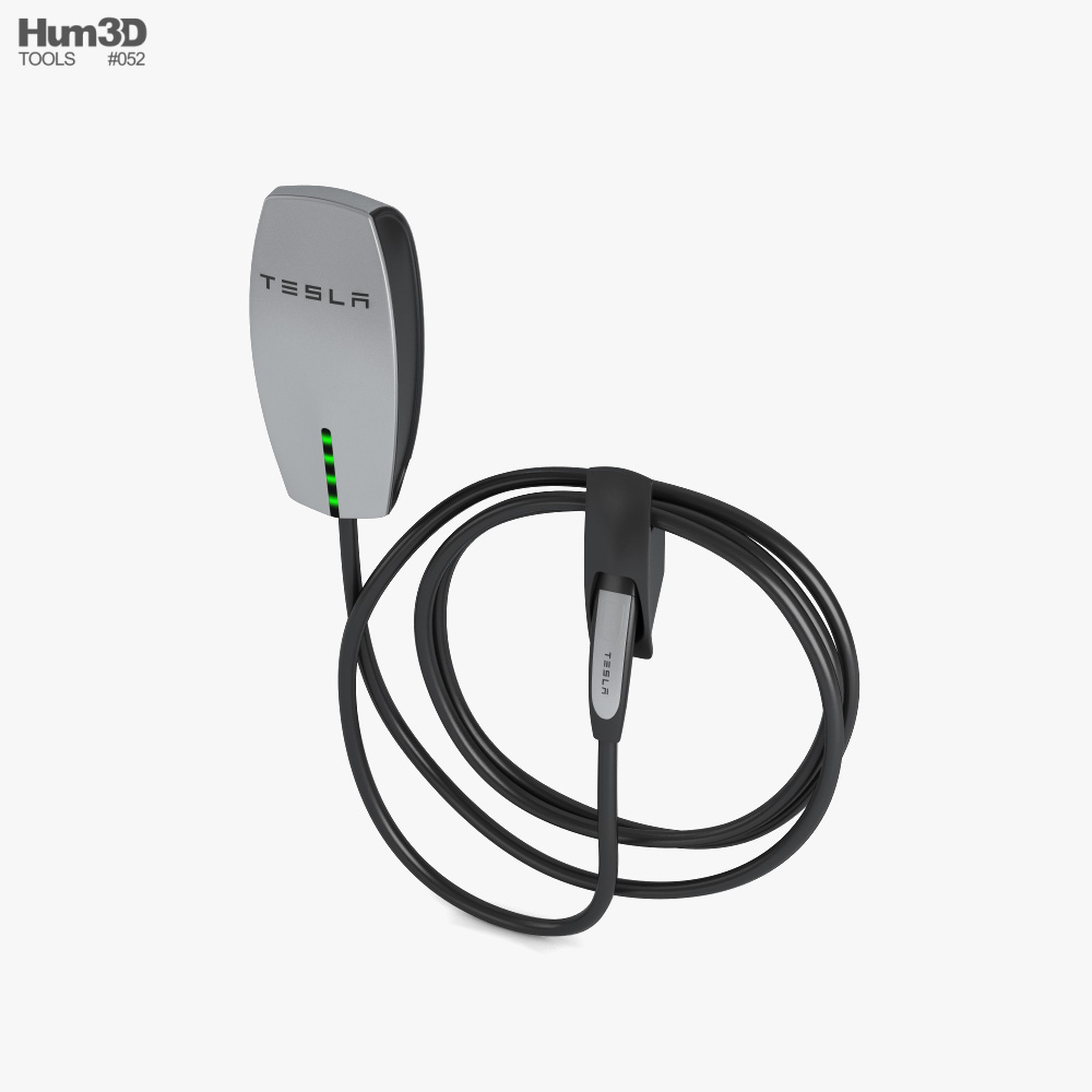 Tesla Charger 3D model - Download Vehicle equipment on 3DModels.org