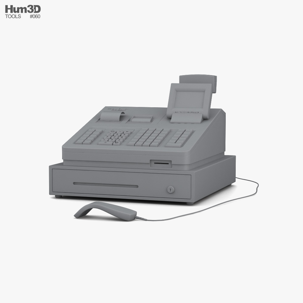 Cash Register Black 3D model - Download Appliances on 3DModels.org