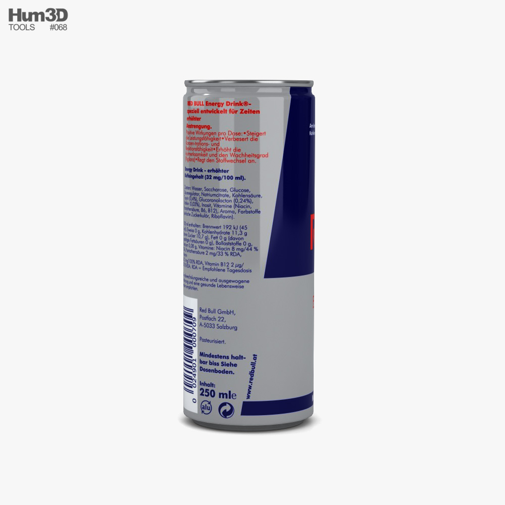 Red Bull Can 3D model - Download Bottles, Cans on 3DModels.org