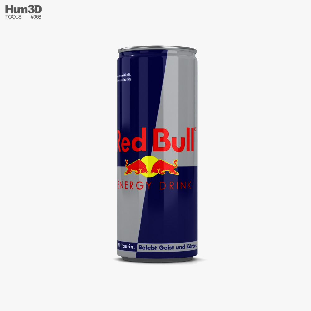 Red Bull Can 3D model - Download Bottles, Cans on 3DModels.org